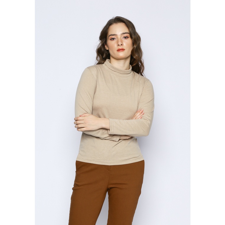 Jual VALINO LADIES Kaos Kerah Turtle Neck Wanita Cream - D-AEGF01-C5 ...