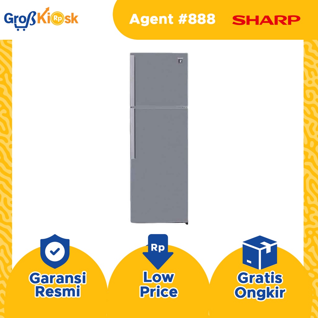 Jual SHARP Kulkas 2 Pintu Big Kirei Series SJ-420GP-SD / SJ420GP 338 Liter | Shopee Indonesia