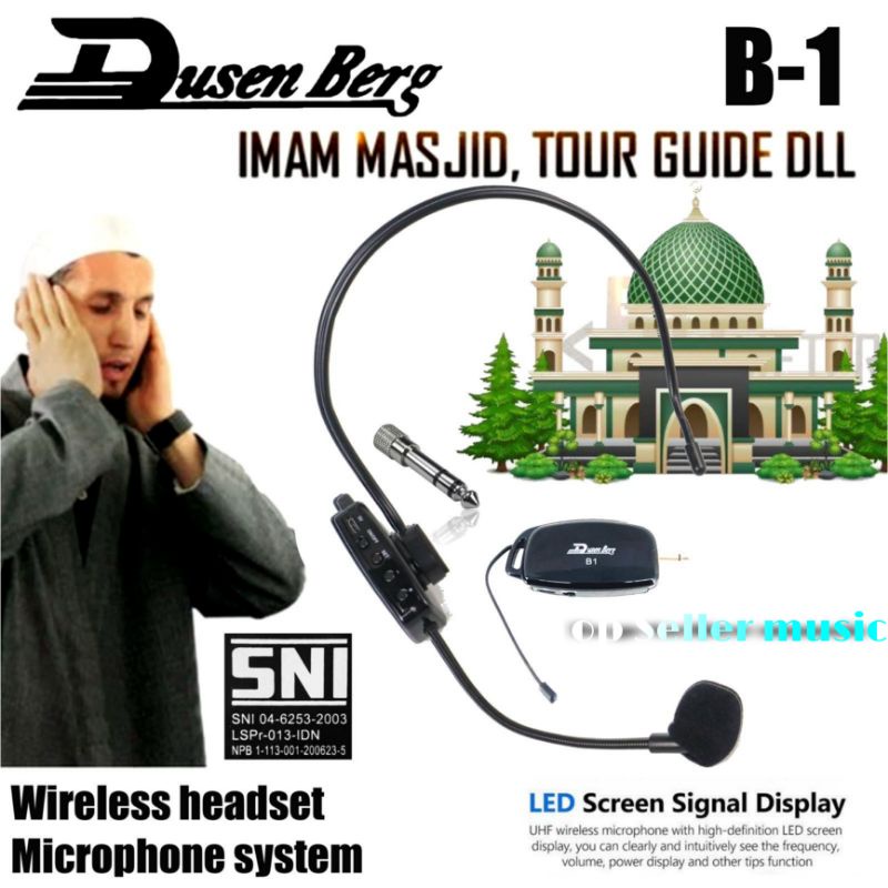 Jual MIC WIRELESS HEADSET/BANDO DUSENBERG B1 MIC IMAM/MC DLL ORIGINAL ...