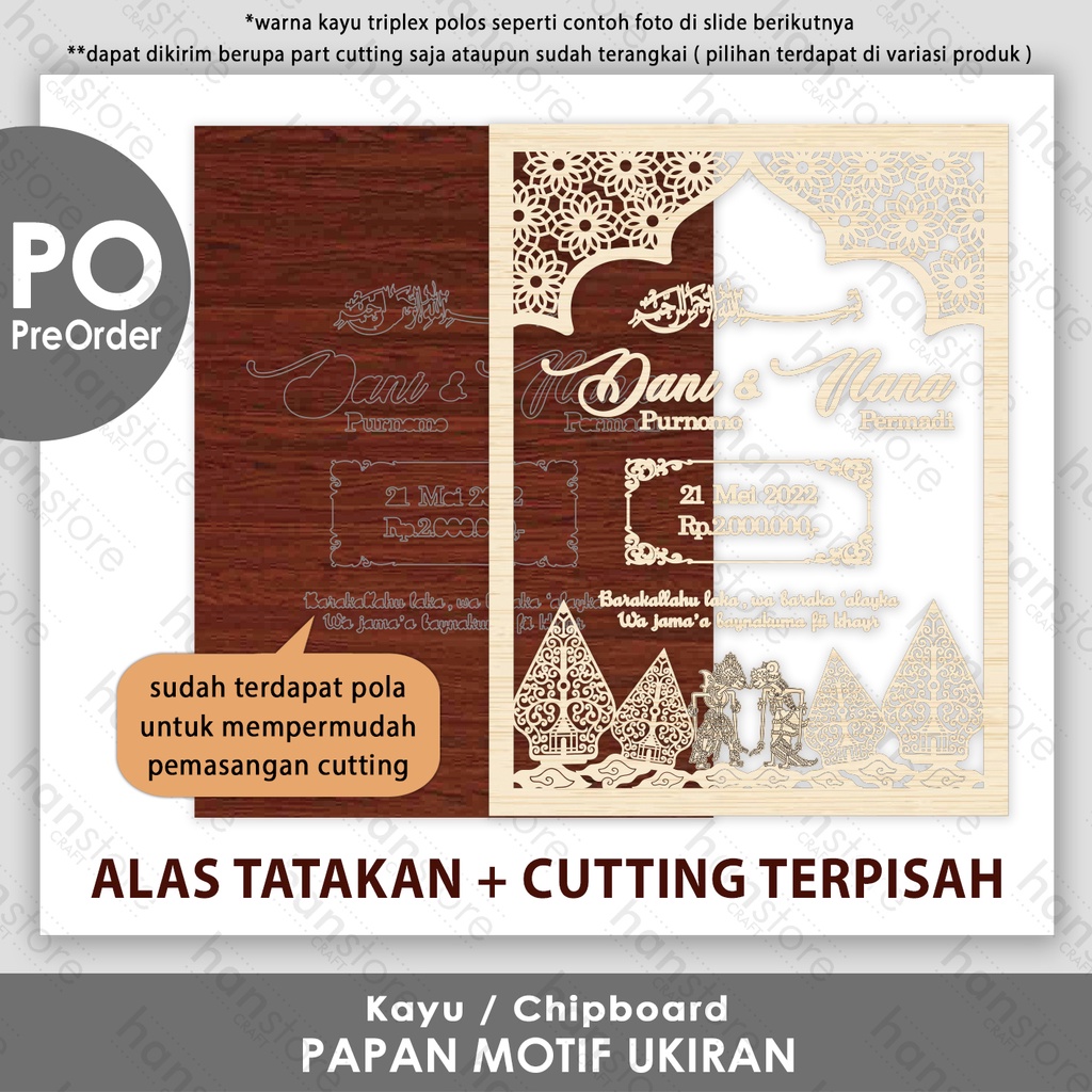 Jual PO 30 x 40 cm Mahar Papan Motif Ukiran DESIGN A / Kayu / Triplex ...