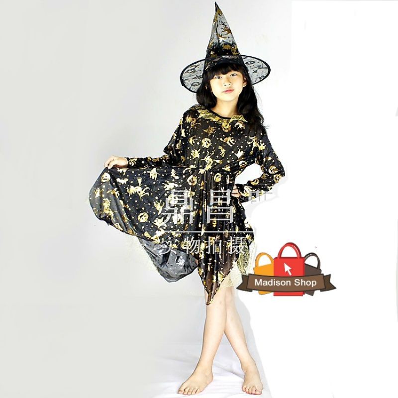 Jual Kostum Halloween Anak Witch Set Lengkap Aksesories Baju Pesta ...