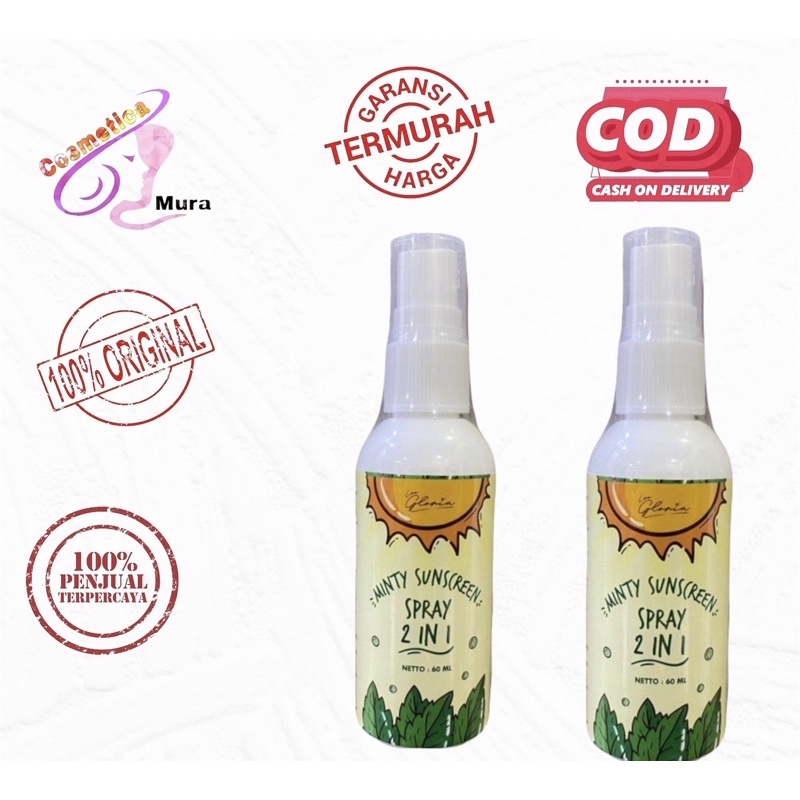 Jual minty sunscreen spray by lea gloria -- spray sunscreen minty 2in1 ...