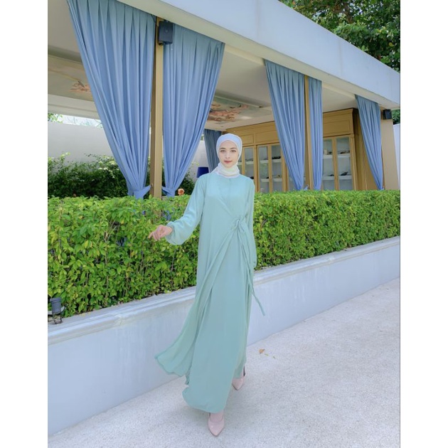 Jual Qanita Dress Soft Mint Original by Fe | Gamis Wanita Premium ...