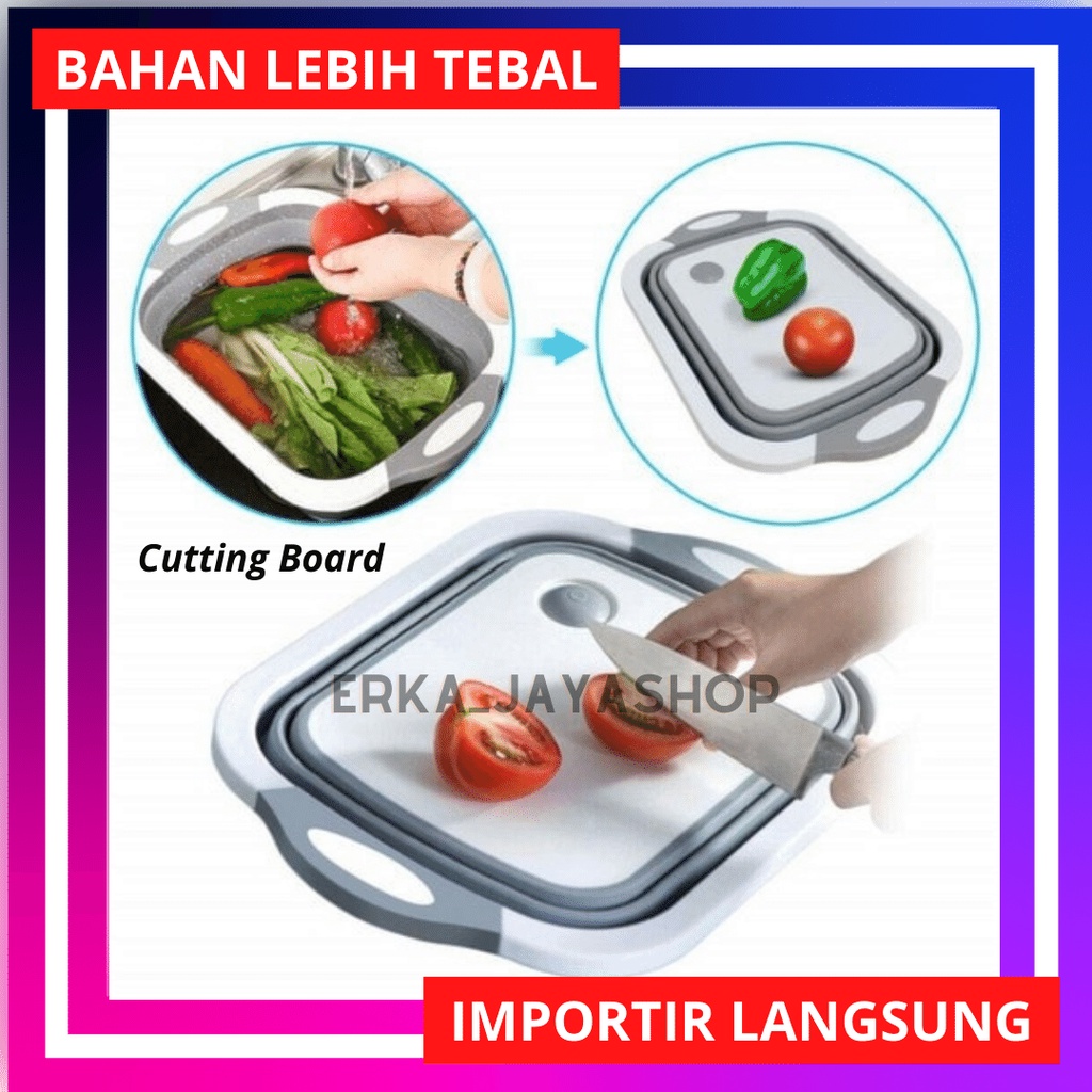 Jual Talenan Baskom Lipat 3 in 1 Multifungsi Keranjang Sayuran Buah ...