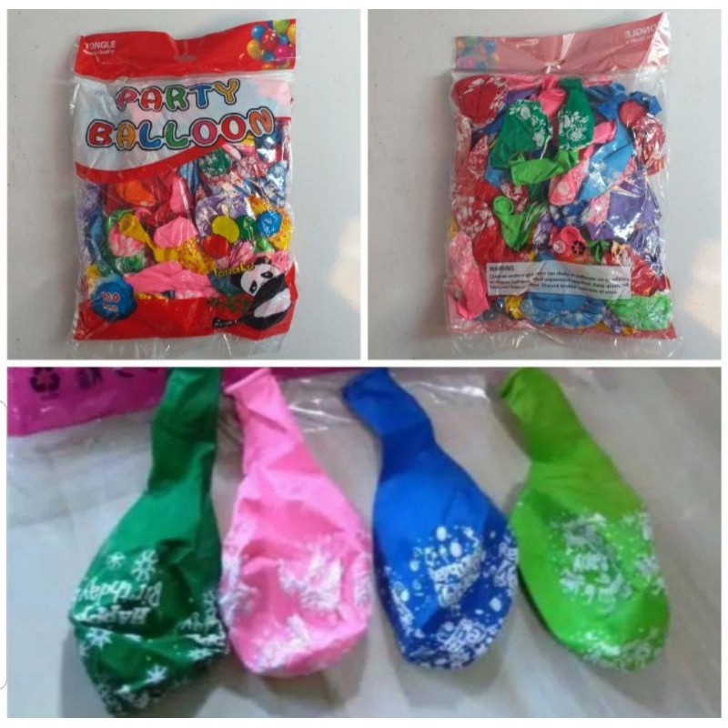 Jual GROSIR Balon Ultah | Balon Ulang Tahun | Balon latex motif 12 inch ...