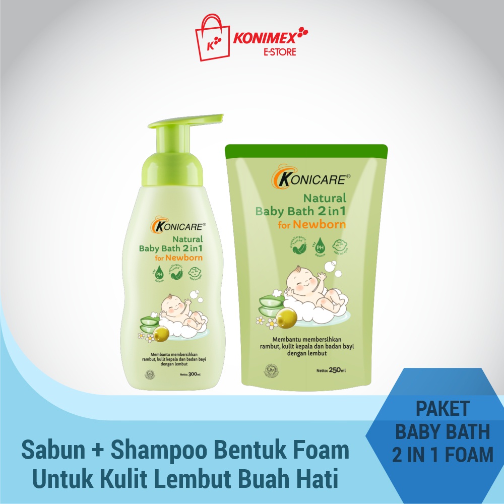 Jual Konicare Paket Baby Bath 2 in 1 Foam | Shopee Indonesia