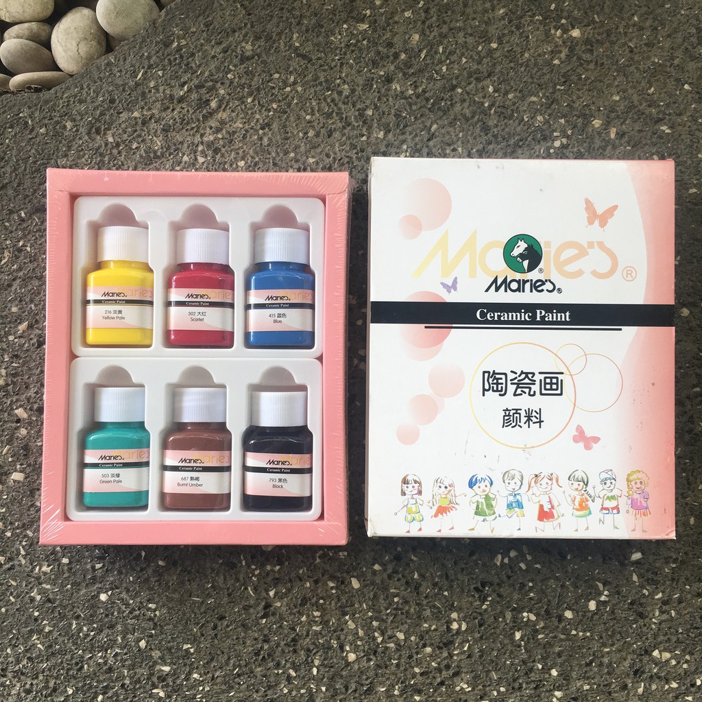 Jual Maries Ceramic Paint Set 6 color - Cat keramik maries set isi 6 ...