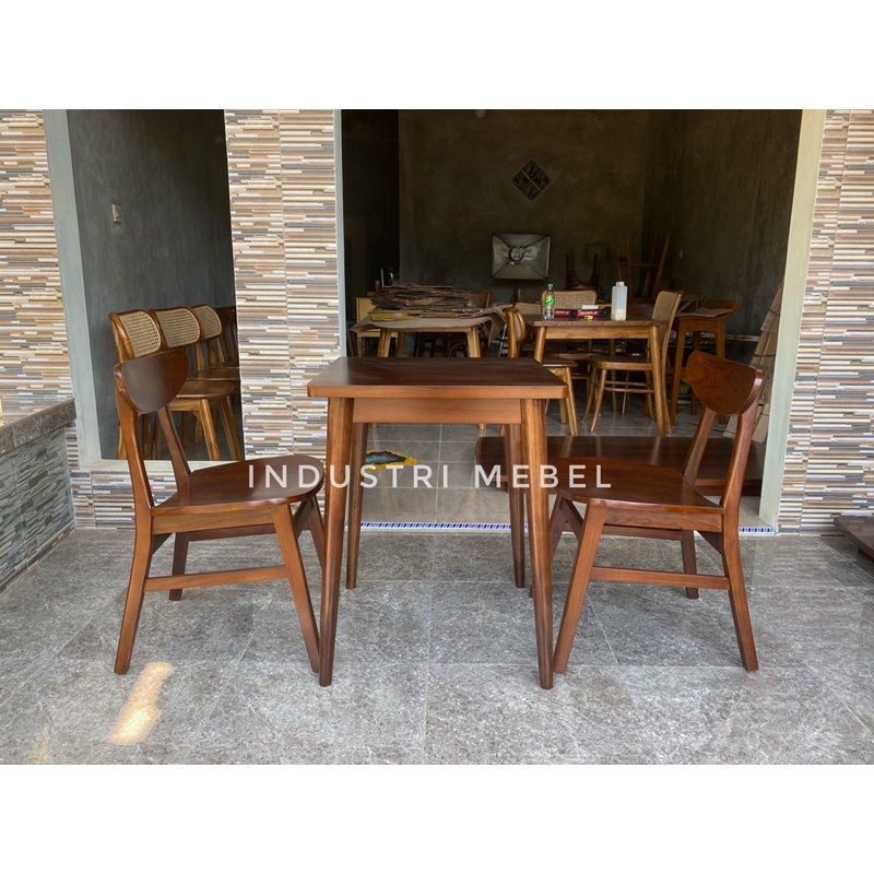 Jual Set Meja Kursi Cafe Ropan - Meja Cafe Kecil Jati Retro - Kursi Cafe Scandinavian | Shopee ...