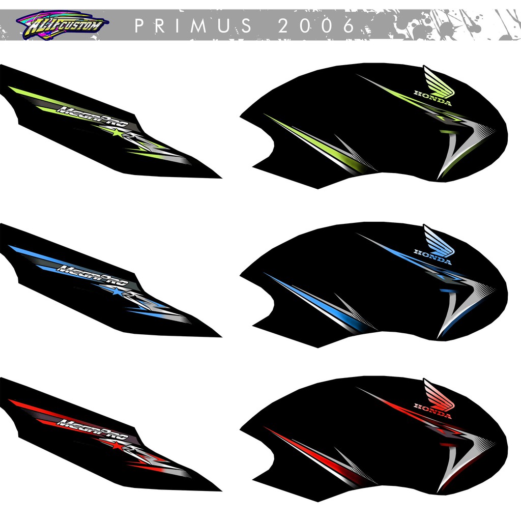 Jual striping megapro variasi decal megapro primus 2006 motif custom ...