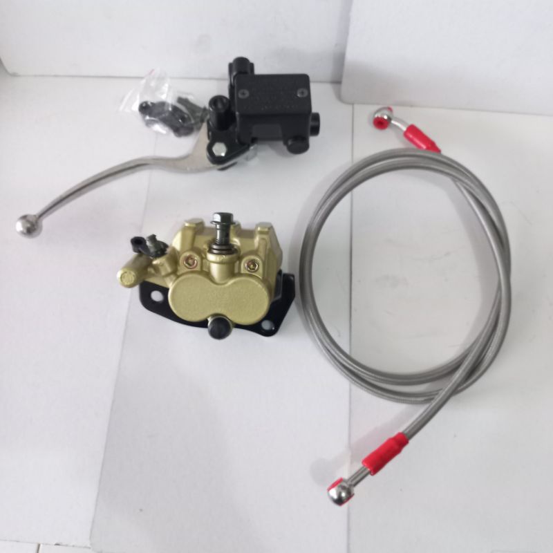 Jual rem set depan belakang klx D-Tracker 150 cc kaliper palababi master rem selang handle depan ...