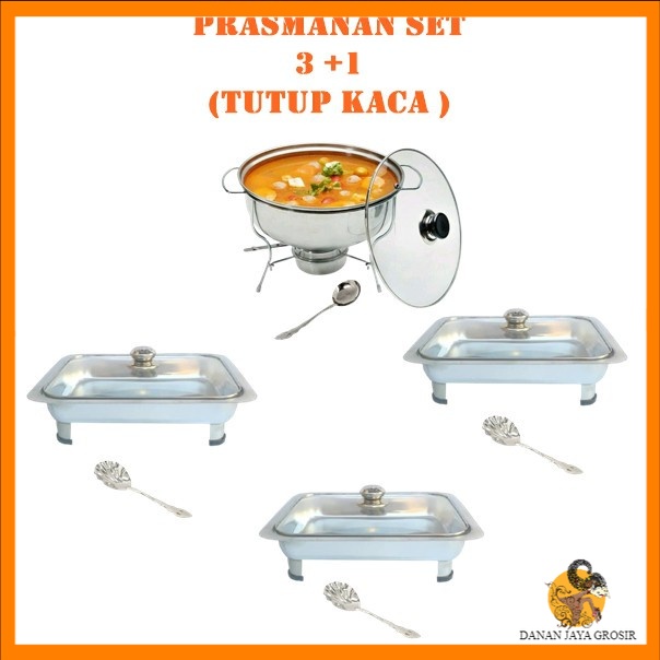 Jual Prasmanan Sinda Set Tutup Kaca 3+1 Wadah Saji Makanan Set | Shopee ...