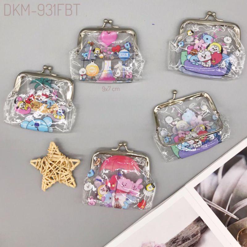 Jual Dompet Koin Jepit Behel Uang Receh Karakter Bening BTS BT21 Disney ...