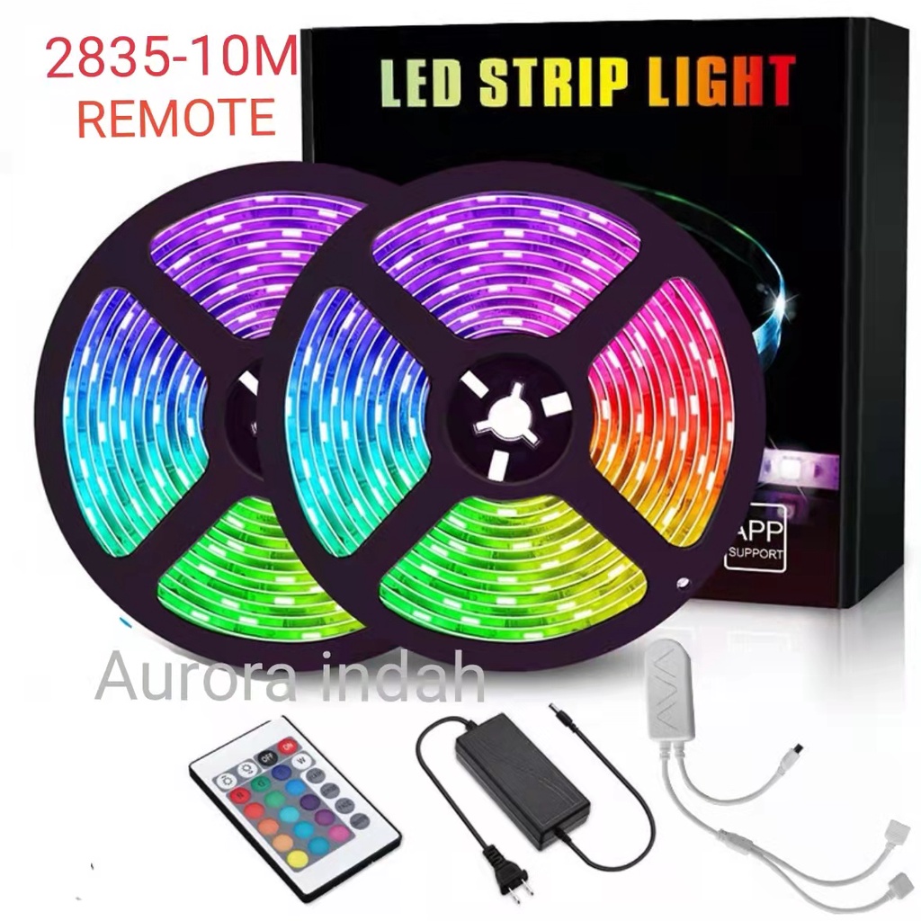 Jual PAKET LAMPU LED STRIP 5050 3528 2835 RGB 5M 10M IP44 IP33 RGB ...