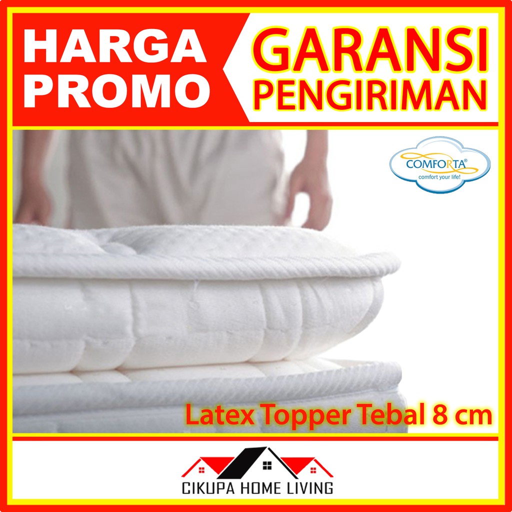 Jual TOPPER LATEX COMFORTA TEBAL 8 CM ORIGINAL SIZE 90 100 120 160 180 ...