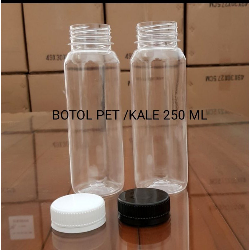 Jual BOTOL PLASTIK/BOTOL KALE /BOTOL PET 250 ML (ISI 100 PCS+TUTUP ...