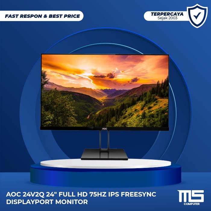 Jual AOC 24V2Q 24" Full HD 75hz IPS Freesync Displayport Monitor ...