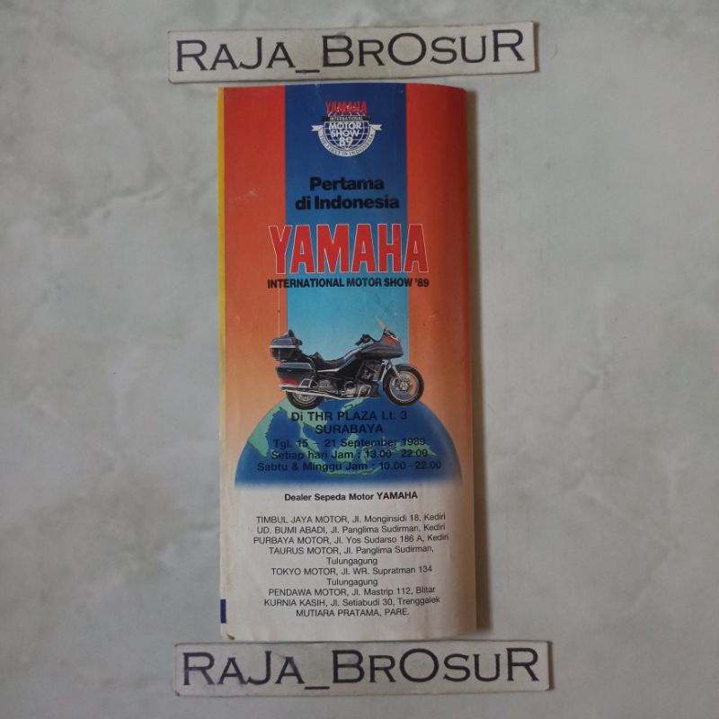Jual Poster brosur iklan kalender jadul lawas Yamaha Indonesia International Motor Show line up ...