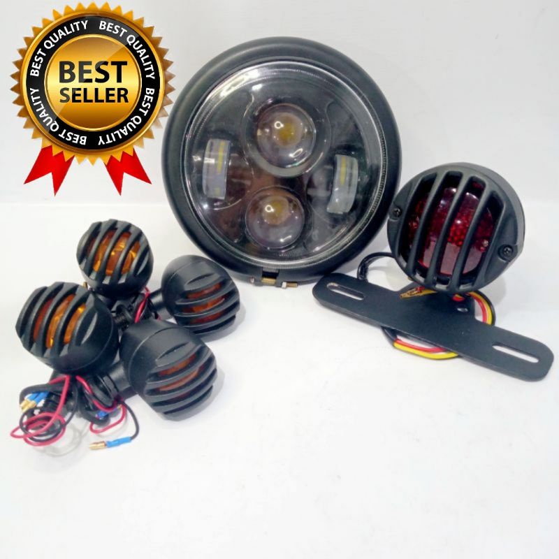 Jual Paket Lampu Custom Headlamp Daymaker 4 Mata Pesek | Shopee Indonesia