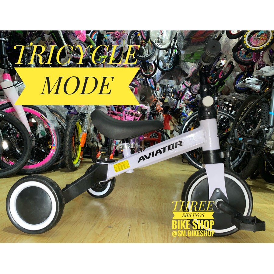 Jual SEPEDA RODA TIGA BALANCE BIKE AVIATOR PUTIH 3 in 1 | Shopee Indonesia