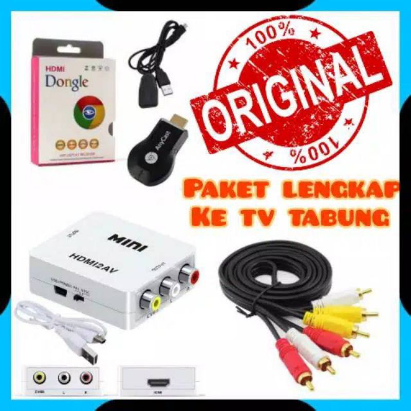 Jual (original)paket anycast tv tabung dongle anycast mirorring hp ke tv tabung paket anycast ...