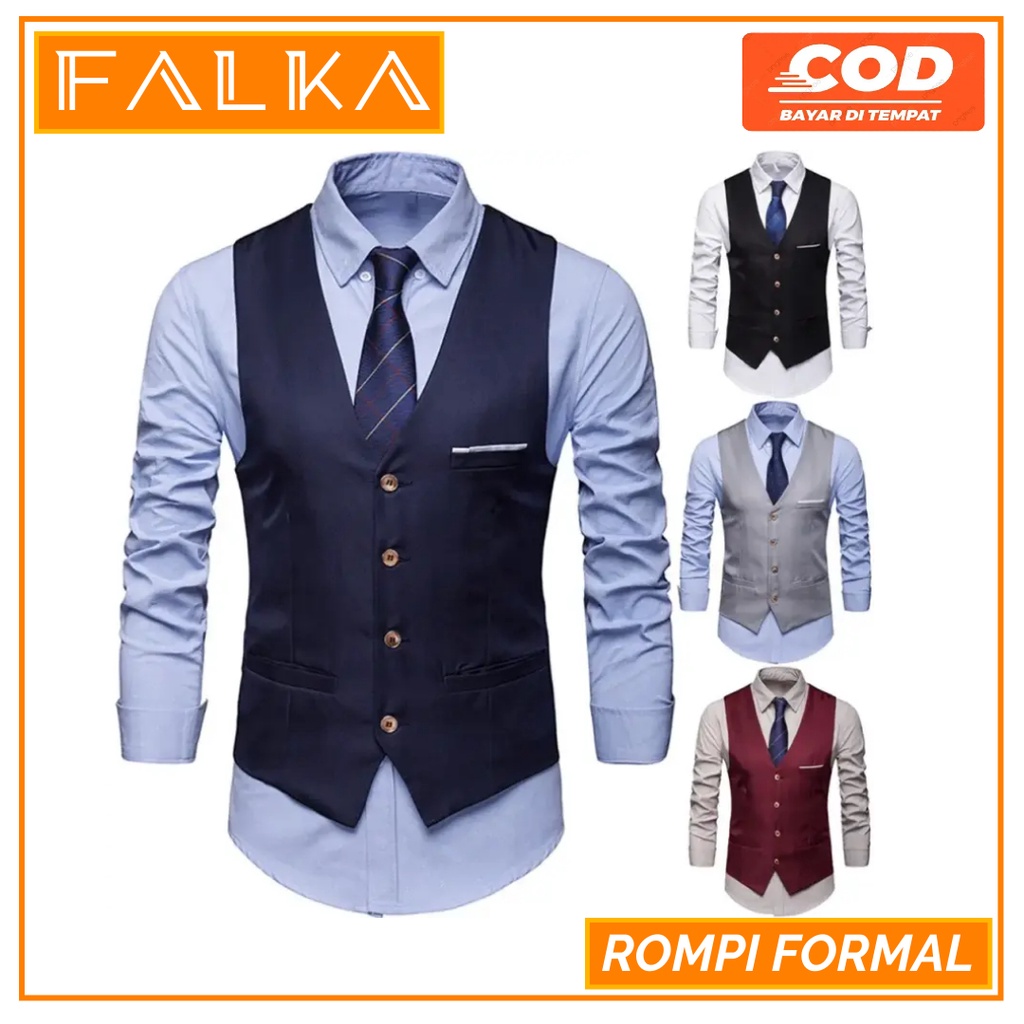 Jual FALKA | Rompi Formal Pria model Slimfit Bahan High Twist | Shopee ...