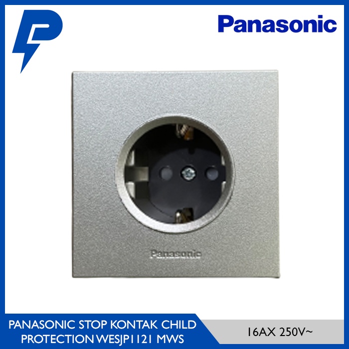 Jual PANASONIC Stop Kontak dgn Ground Style E Series Silver WESJP1121 ...