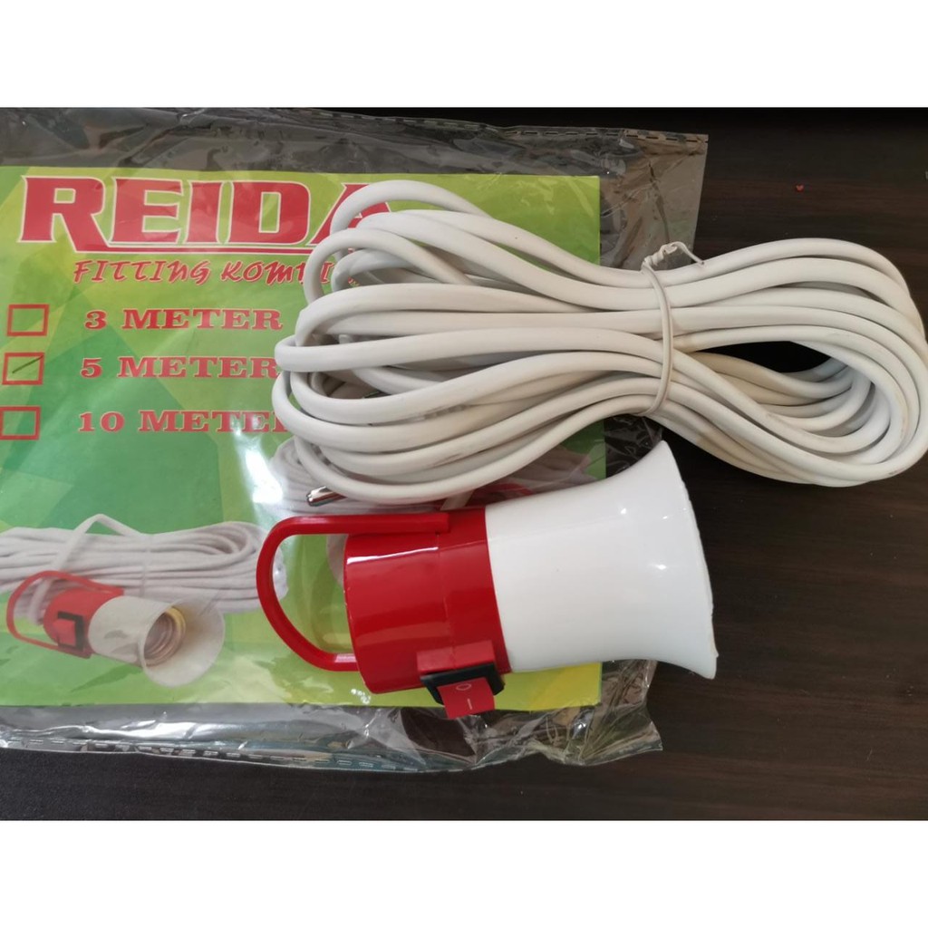 Jual FITING FITTING GANTUNG DENGAN KABEL 5METER + SAKLAR UNTUK LAMPU ...