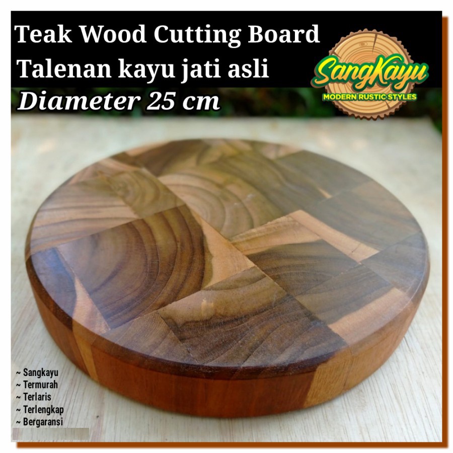 Jual SangKayu Talenan Kayu Jati 25 cm Teak Wood Wooden Cutting Board ...