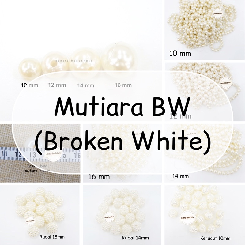 Jual (50gram) MUTIARA BW / MUTIARA BROKEN WHITE / MUTIARA OFF WHITE ...