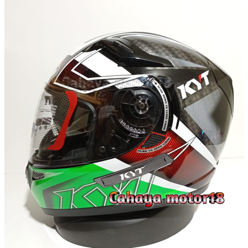 Jual Helm Full Face KYT K2 Rider Motif Spot Light Black / GREEN ...