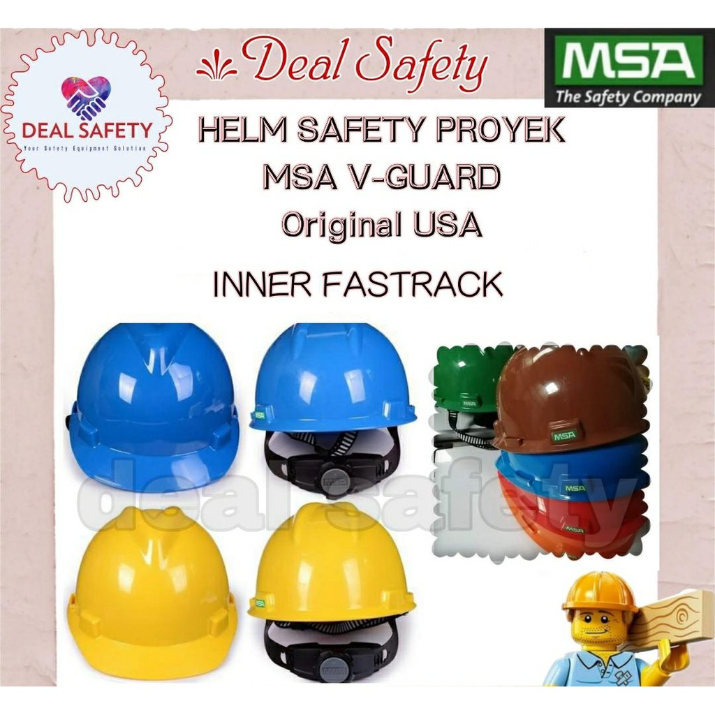 Jual Helm Safety Proyek MSA Original V-Guard Fastrack Suspension ...