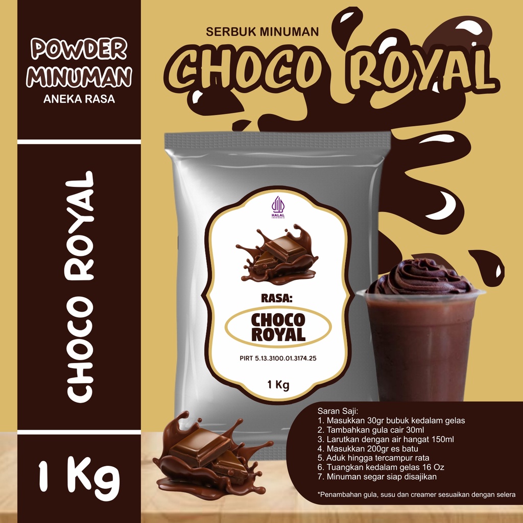 Jual Bubuk Serbuk Minuman 1kg Rasa Choco Royal Kekinian Standar Choco ...