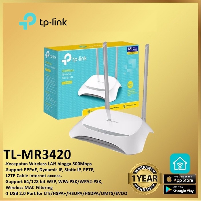 Jual TP-Link TL-MR3420 : TP LINK 3G/4G - TPLink WiFi Wireless N Router ...