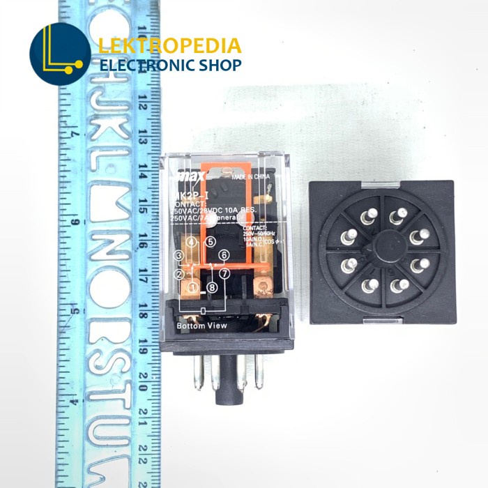 Jual Relay 8p Bulat AC 220v MK2p 220 8 pin kaki 8pin | Shopee Indonesia
