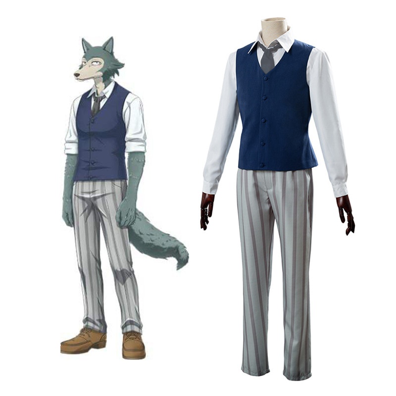 Jual PREORDER Beastars Anime Cosplay Costumes Wig Mask Grey Wolf Legosi ...