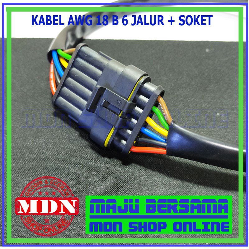 Jual Kabel AWG 18 Besar 6 jalur plus soket | Shopee Indonesia