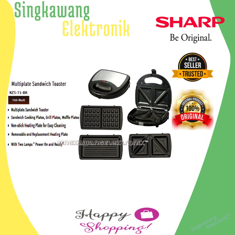 Jual MULTIPLATE SANDWICH TOASTER SHARP KZS-71-BK | Shopee Indonesia