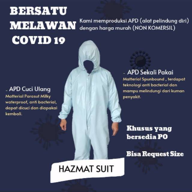 Jual Alat Pelindung Diri (APD) Hazmat Suit covid 19 Corona Dokter ...