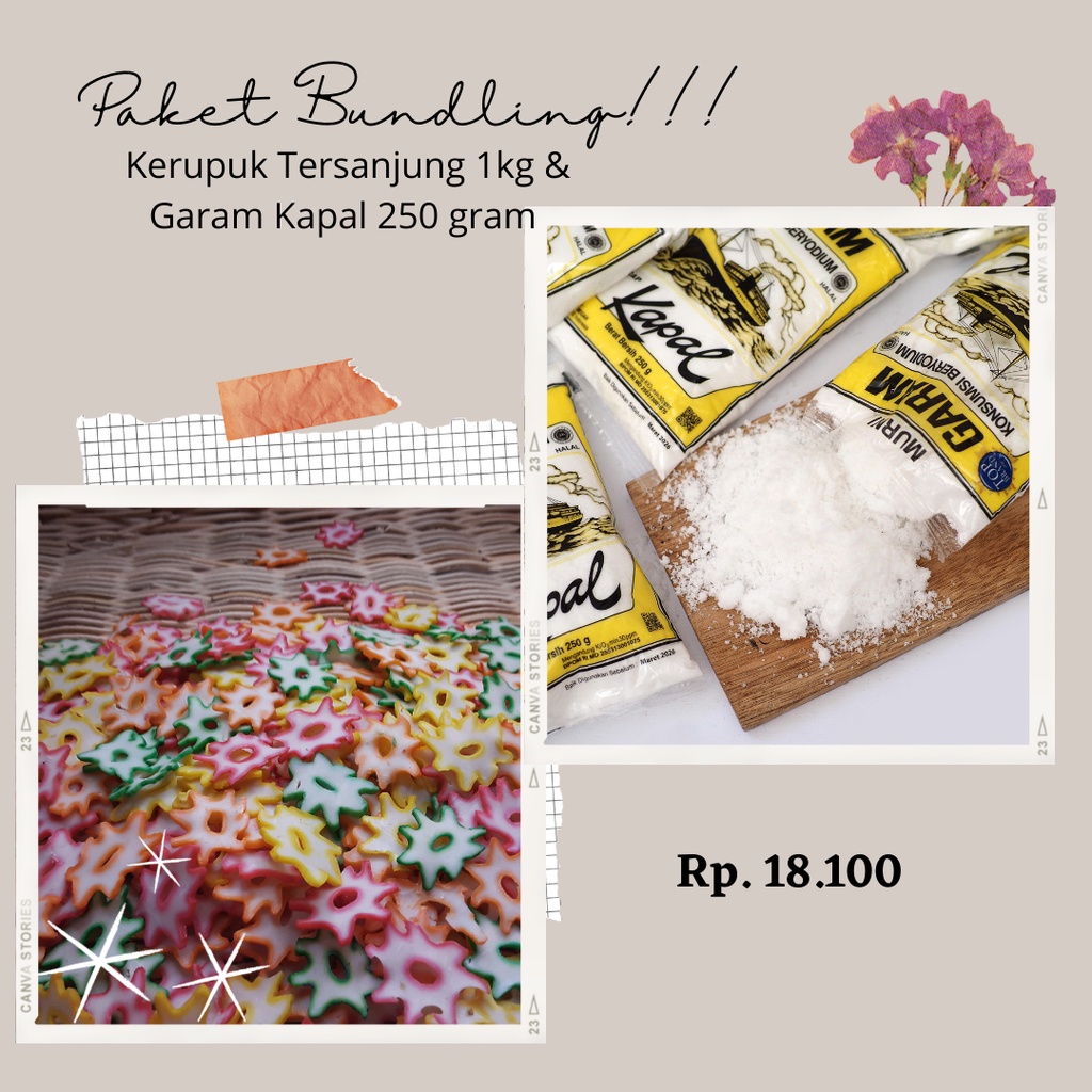 Jual Paket Bundling Garam kapal 250 gram dan Kerupuk Tersanjung 1kg ...