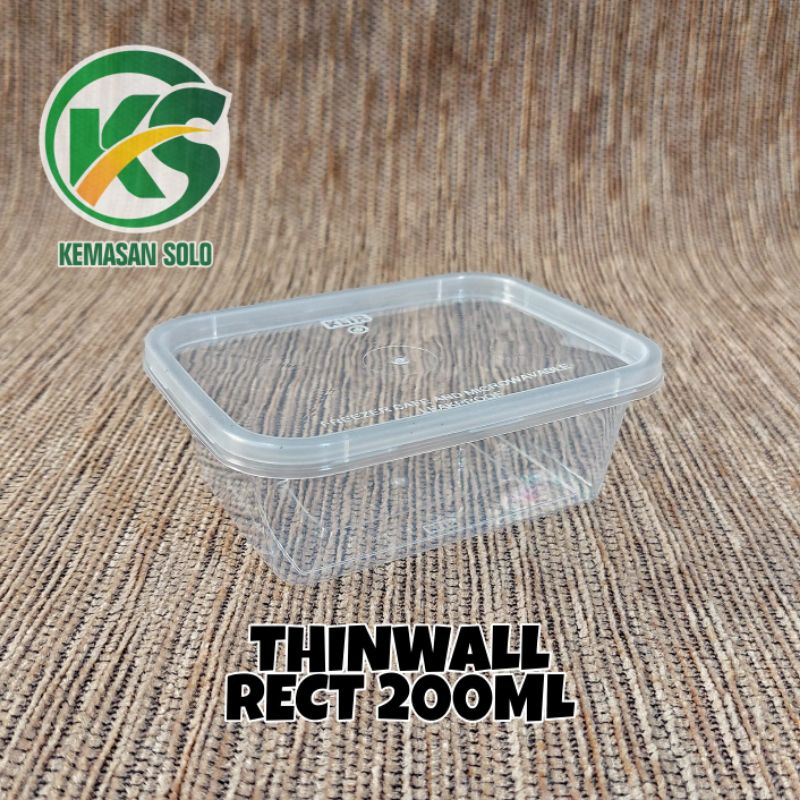 Jual Thinwall Rectangle 200ml Kotak Persegi Panjang 200 Ml Klir