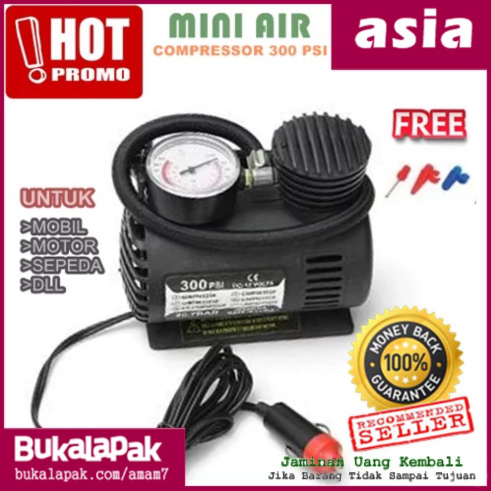 Jual Pompa Ban Mini Elektrik Compresor (kompresor mini, mobil motor air ...