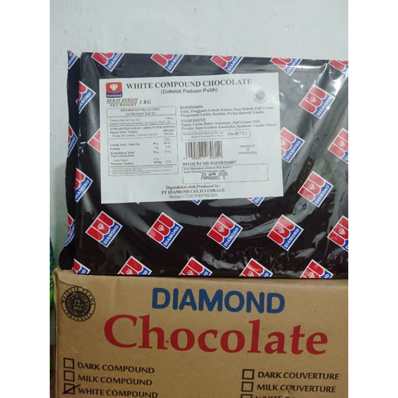 Jual Diamond coklat putih/white chocolate coumpound 1kg | Shopee Indonesia