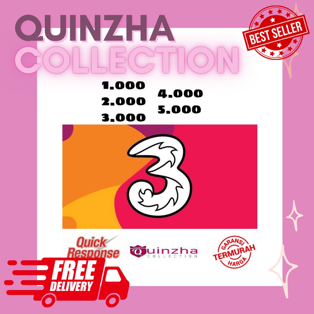 Jual PROMO Pulsa TRI REGULER 1K 1000, 2K 2000, 3K 3000, 4K 4000, 5K ...