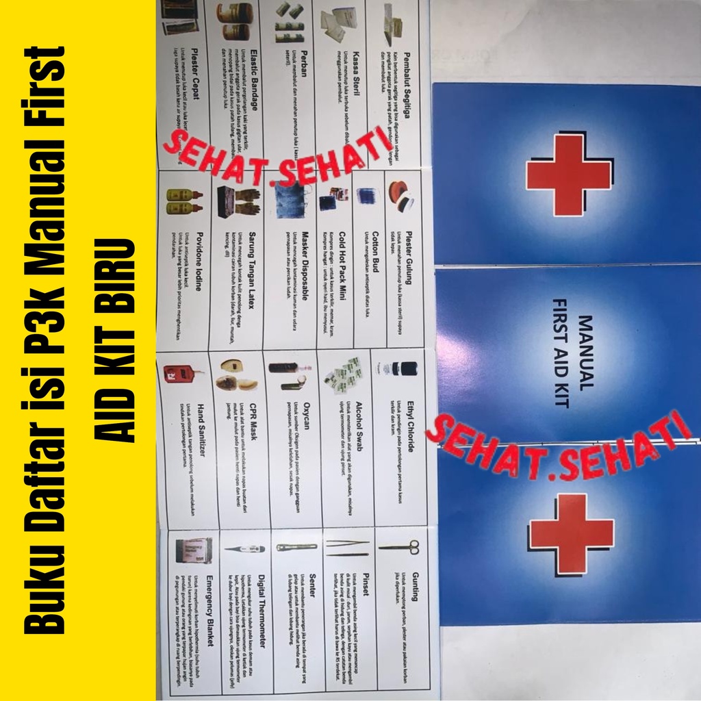 Jual Buku Daftar isi P3k / Manual First aid kit Biru / Daftar Isi P3k | Shopee Indonesia