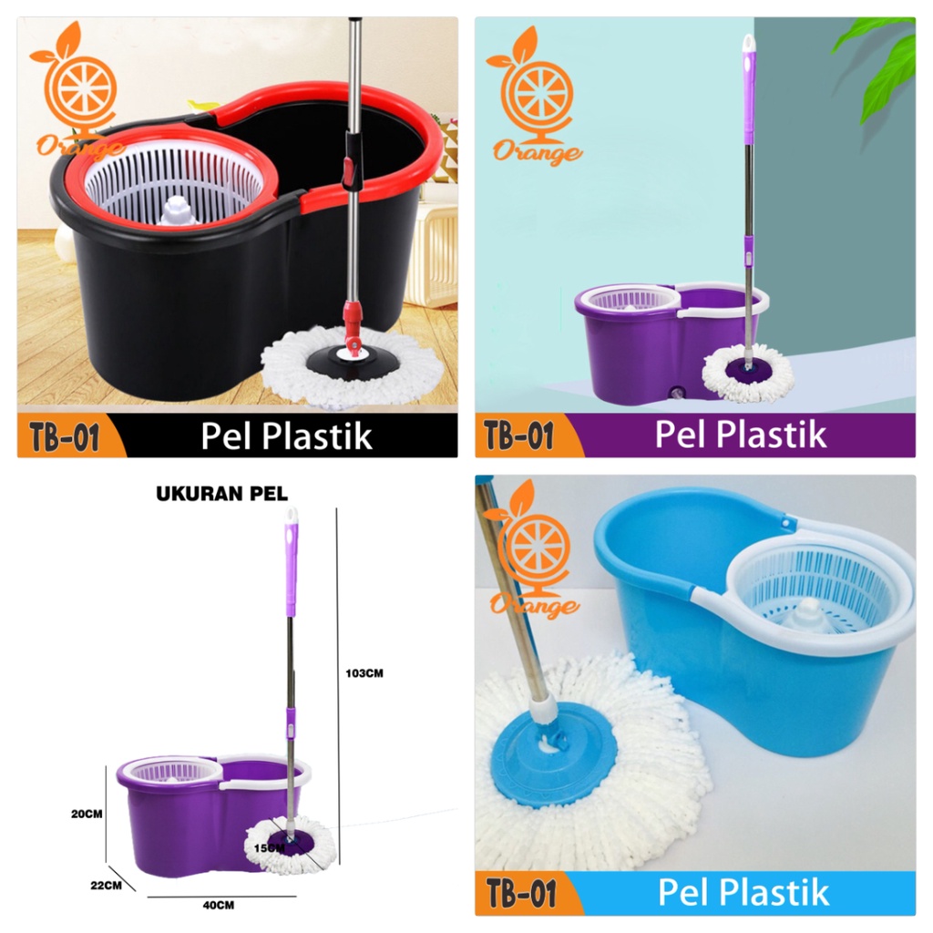 Jual Spin Mop 360 Rotate Alat Pel Pembersih Lantai Super Rotary Pelan ...