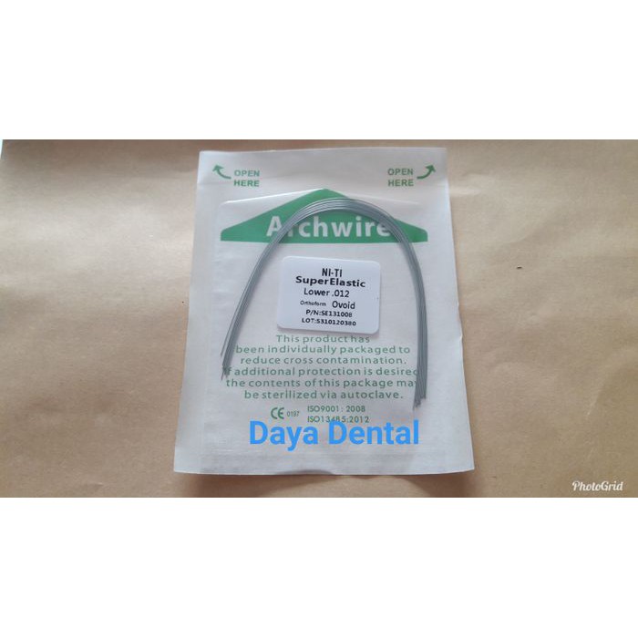 Jual Dental Kawat Behel Niti Kemasan Set Ukuran 012 Lower Bawah Ni Ti ...