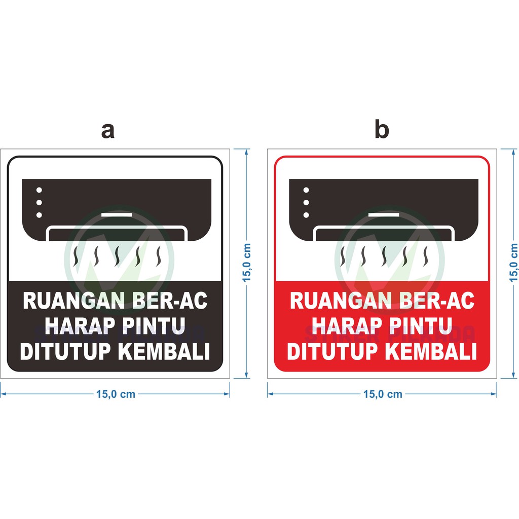 Jual STIKER VINYL RUANGAN BER-AC KOTAK (DIJUAL SATUAN) | Shopee Indonesia