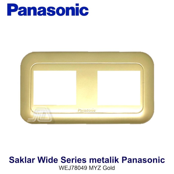 Jual Panasonic Frame Wide Series 2 Gang 4 Device Gold Metalic ...