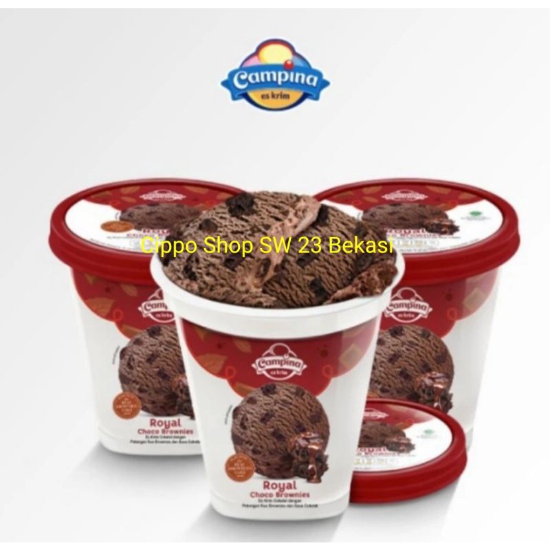 Jual ice cream CAMPINA ROYAL CHOCO BROWNIES 350ml | Shopee Indonesia