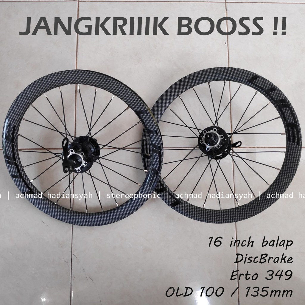 Jual Wheelset LUCE 16 inch balap Erto 349 Freehub Jangkrik DiscBrake ...